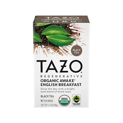 Tazo Awake English Breakfast Black Tea, Tea Bag, 1.4 Oz., 16/Box ...
