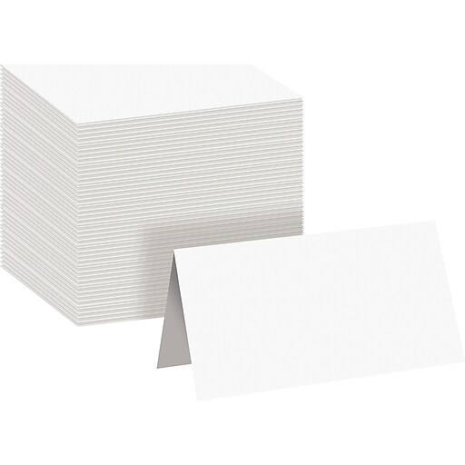 Better Office 2" x 3.5" White Table Tent Place Card, 100/Pack (64649 ...