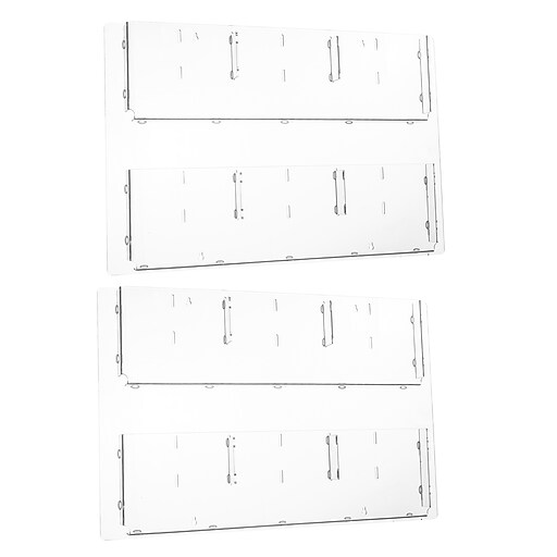 AdirOffice Wall Mounted Acrylic Magazine Rack with Adjustable Pockets ...