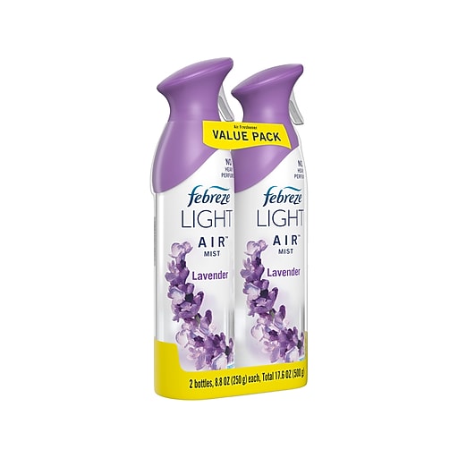 Febreze AIR LIGHT Air Freshener Aerosol, Lavender Scent, 8.8 Fl. Oz., 2 ...