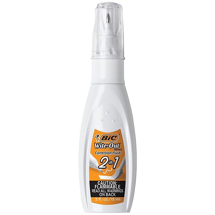 BIC Wite Out 2 in 1 Correction Fluid 15 ml. White WOPFP11 Staples