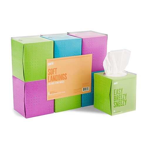 Perk™ Ultra Soft Standard Tissue, 2-Ply, 95 Sheets/Box, 6 Boxes/Pack ...