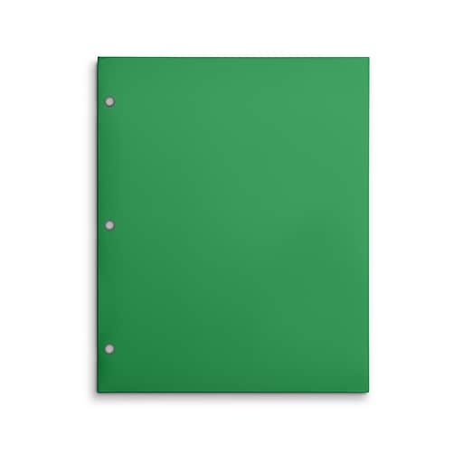 Staples 3-Hole Punched 4-Pocket Paper Folder, Green (ST56212-CC) | Staples