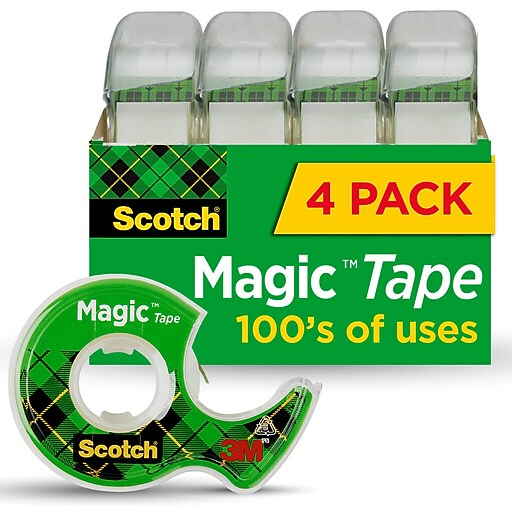 Scotch Magic Invisible Clear Tape Refill, 0.75" x 8.33 yds., 1" Core, 4 ...