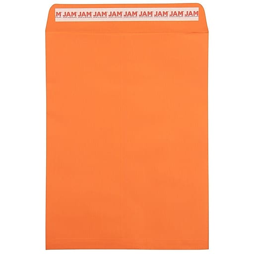JAM Paper Self Seal Catalog Envelope, 9" x 12", Orange, 100/Pack ...