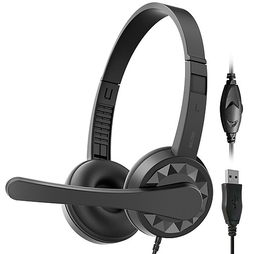 Delton 12Y Stereo On-Ear Computer Headset, USB Type-A (DWH12Y) | Staples