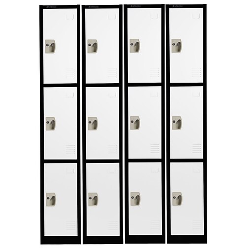 AdirOffice 72'' 3-Tier Black and White Storage Locker, 4/Pack (ADI629 ...