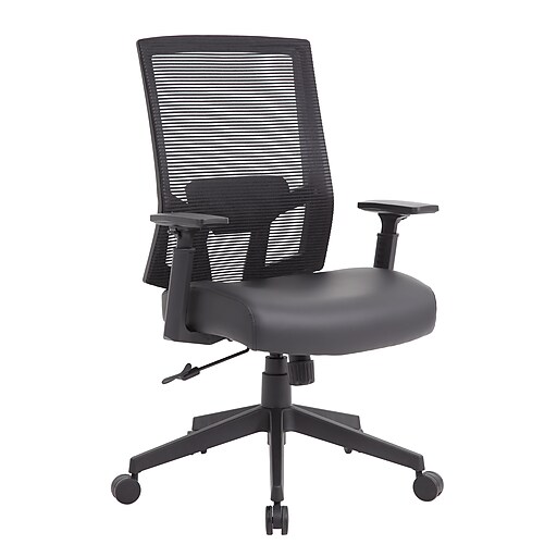 Boss Office Products Mesh/Vinyl Swivel Task Chair, Black (B6044AM-BK ...