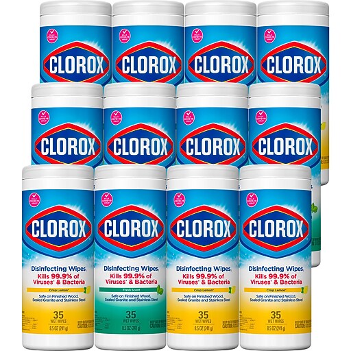 Clorox Value Pack Disinfecting Wipes, 35 Wipes/Canister, 3/Pack, 15 ...