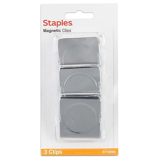 Staples Magnetic Clips, 1.75"W, Silver, 3/Pack (10596) | Staples