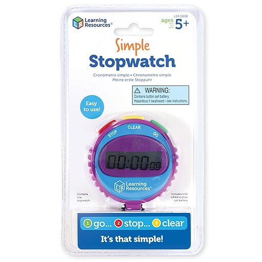 Learning Resources Simple 3 Button Stopwatch, Assorted Colors (LER0808 ...