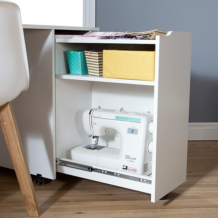 South Shore Crea 58.25 Sewing Craft Table White 7550728 Staples
