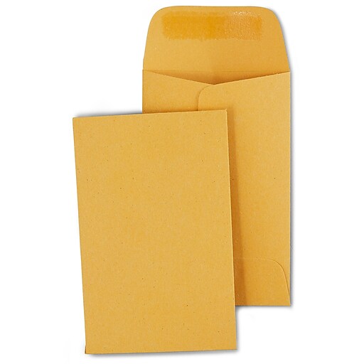 Staples Kraft #1 Coin Envelopes, 2 1/4" x 3 1/2", Brown, 500/Box ...