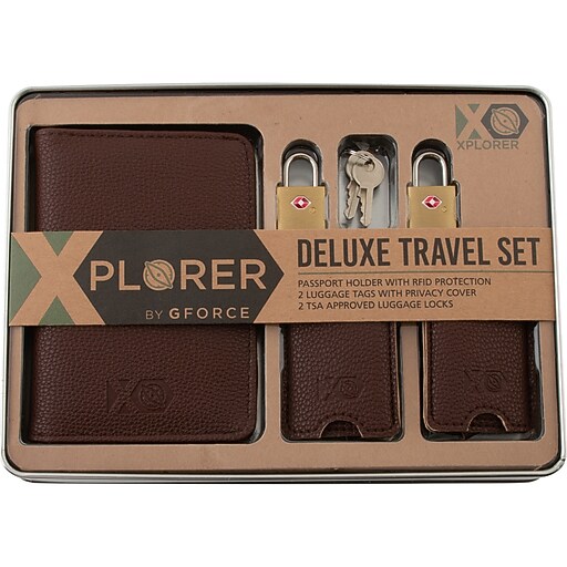 G Force XPLORER RFID Passport Holder, Brown, 5/Set (26719-AST) | Staples