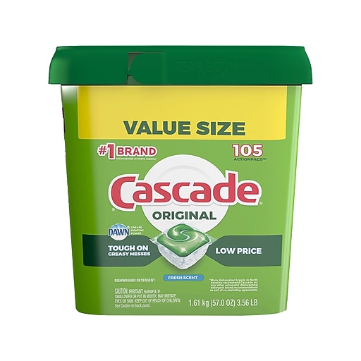 Cascade Original ActionPacs Dishwashing Detergent, Fresh Scent, 105 ...