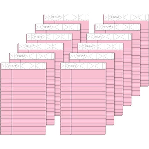 TOPS Prism+ Legal Notepads, 5" x 8", Narrow Ruled, Pink, 50 Sheets/Pad ...