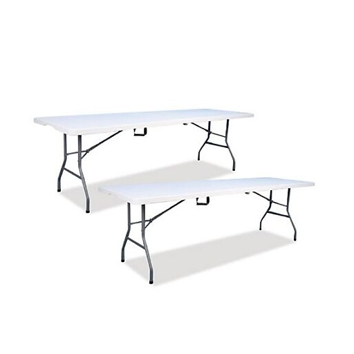 Iceberg Bifold Resin Folding Table, Rectangular, 94.5" x 29.9" x 30 ...
