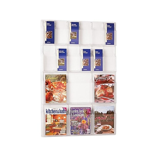 Safco Magazine Holder, 45" x 30", Clear Plastic (5600CL) | Staples