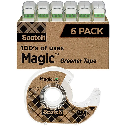 Scotch Magic Greener Invisible Clear Tape Refill, 0.75" x 16.67 yds., 1 ...