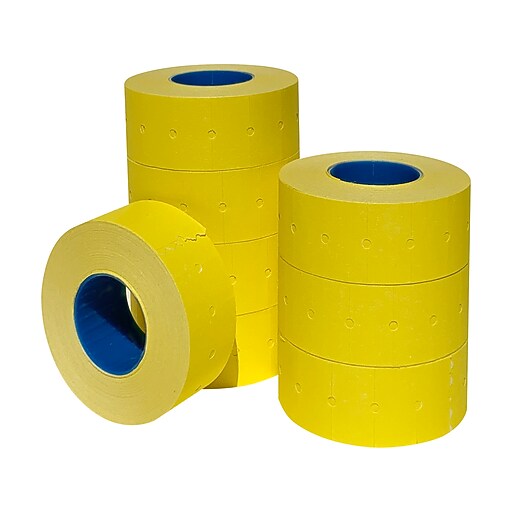 Garvey Punch-Hole Label, 0.83" x 0.47", Yellow, 1000 Labels/Roll, 8 ...