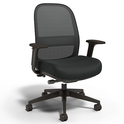 Workplace2.0™ Bedford Ergonomic Fabric/Mesh Swivel Task Chair, Black ...