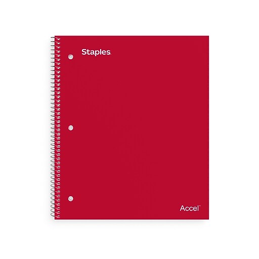 Staples Premium Poly 5-Subject Notebook, 8.5" x 11", College Ruled, 200 ...