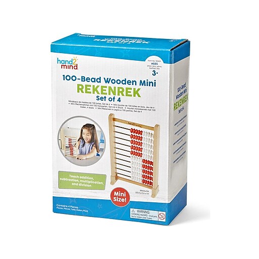 hand2mind 100-Bead Mini Rekenrek, Multicolor, 4/Set (93431) | Staples