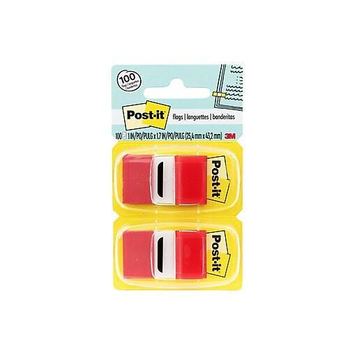 Post-it Flags Value Pack, 1", Red, 50 Flags/Dispenser, 12 Dispensers ...