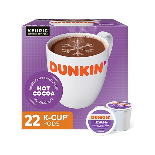 Dunkin' Milk Chocolate Hot Cocoa, Keurig K-Cup Pod, 22/Box, 4 Boxes ...