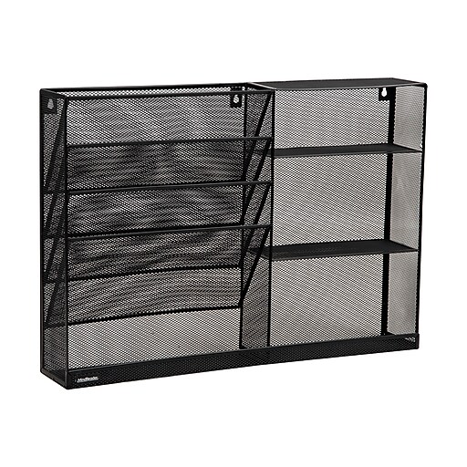 Mind Reader 8-Compartment Stackable Metal Desk Organizer, Black ...