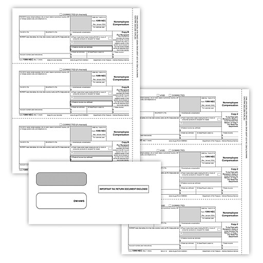 ComplyRight 2024 1099-NEC Tax Form Envelopes/Recipient Copy Only, 2 ...
