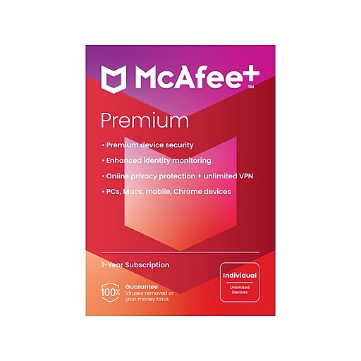 McAfee+ Premium Individual for Unlimited Users, Windows/Mac/Android/iOS ...