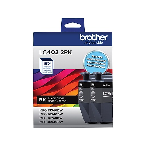 Brother LC402 Black Standard Yield Ink Cartridge, 2/Pack (LC4022PKS ...