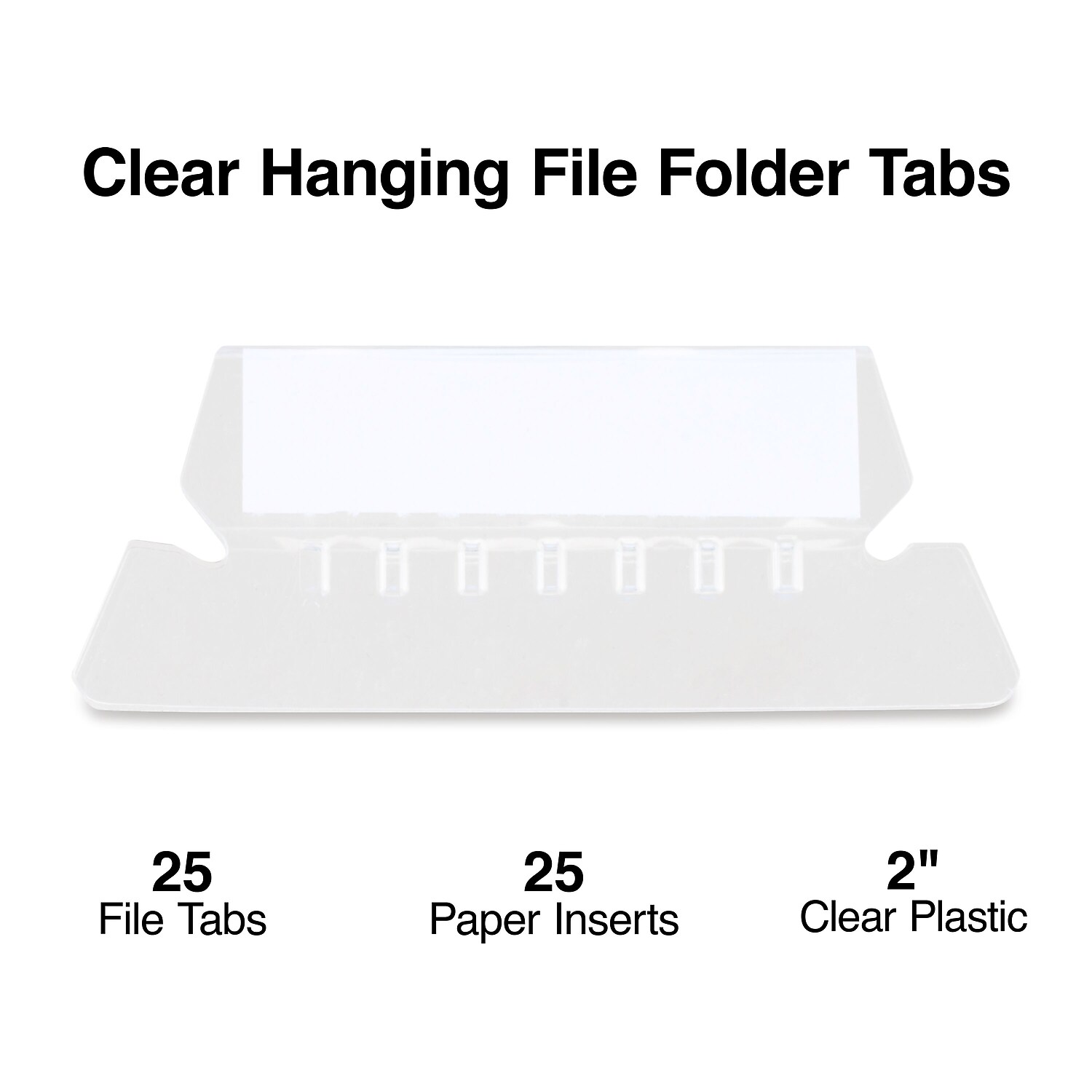 Staples Plastic Tabs 2" x 5/8" Clear 25/Pack (117796/42T CLE) TR117796 ...