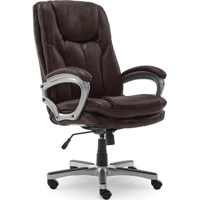 Serta Big and Tall Puresoft Ergonomic High Back Chair Roasted Chestnut Silver