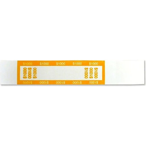 CONTROLTEK Currency Strap, White/Yellow, 25000/Carton (560020) | Staples