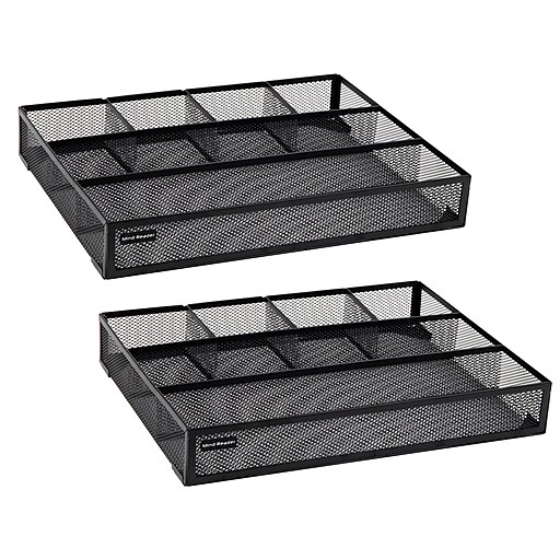 Mind Reader 6-Compartment Metal Drawer Organizer, Black, 2/Set (2DEER ...
