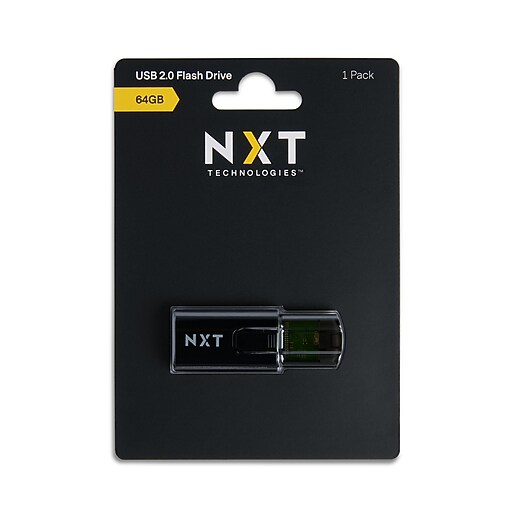 NXT Technologies™ 64GB USB 2.0 Type A Flash Drive, Black (NX61110) | Staples
