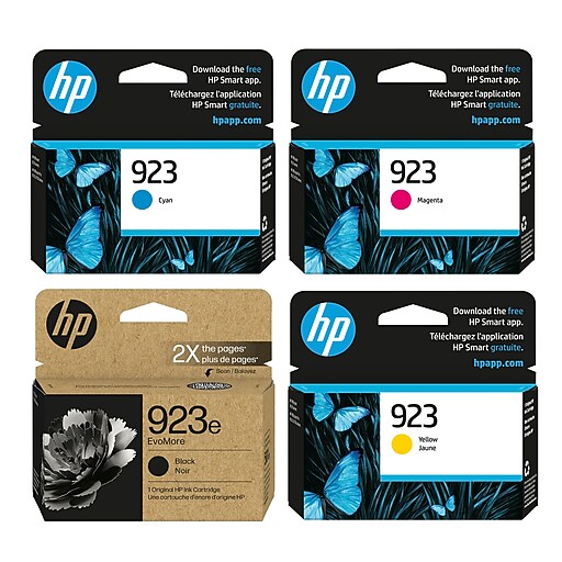 HP 923e Black High Yield and Cyan/Magenta/Yellow Standard Yield Ink ...