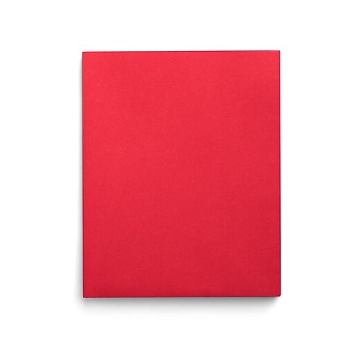 Staples Smooth 2-Pocket Paper Folder, Red, 25/Box (50752/27532-CC ...