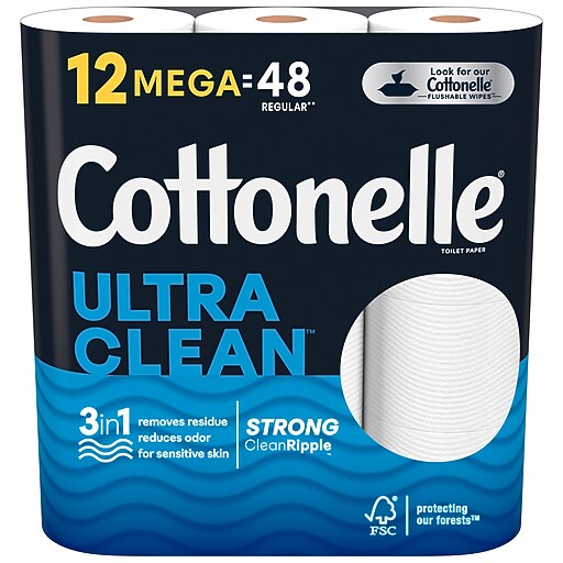 Cottonelle Ultra CleanCare 1-Ply Standard Toilet Paper, 312 Sheets/Roll ...