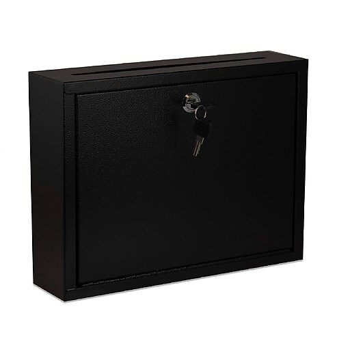 AdirOffice Multipurpose Drop Box with Suggestion Cards, Large, Black ...