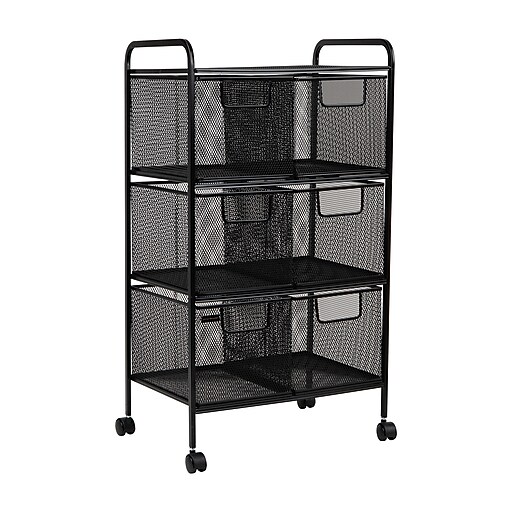 Mind Reader 6-Drawer Office Utility Cart, Black (6DRMESH-BLK) | Staples