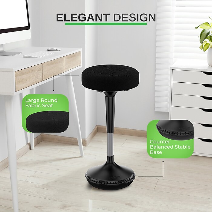 Uncaged Ergonomics Armless Wobble Active Office Stool Black WSB Staples