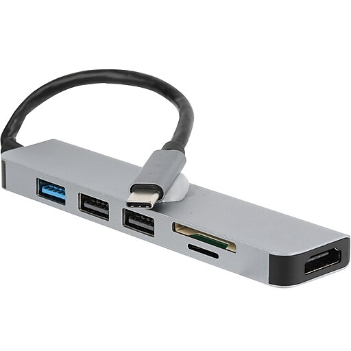 Vivitar Creator Series 6-Port USB-C Hub, Silver (VIVRW7320-NOC-STK-16 ...