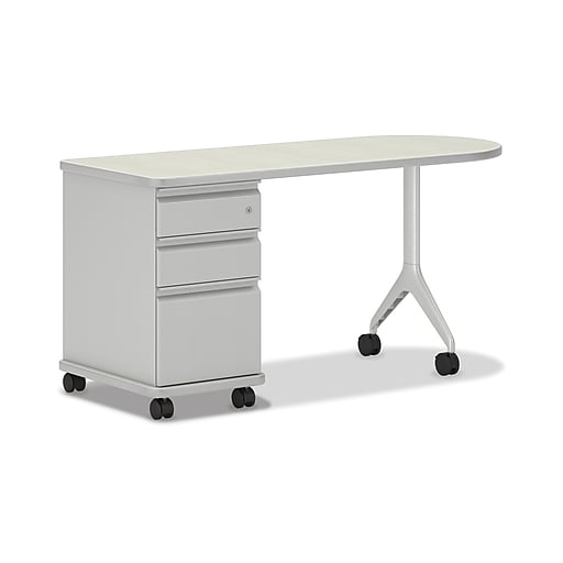 HON SmartLink 60" D-Shape Value Teacher Station Desk, Silver Mesh ...