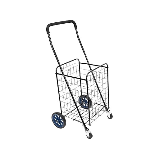 Mount-It! Small Rolling Utility Shopping Cart, 66 Lbs., Black (MI-907S ...