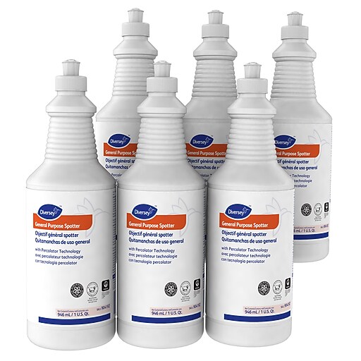 Diversey Carpet Spot & Stain Remover Liquid, Floral Fresh, 32 oz., 6 ...