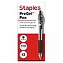 Staples ProGel™ Retractable Gel Pen, Fine Point, 0.7mm, Black Ink ...