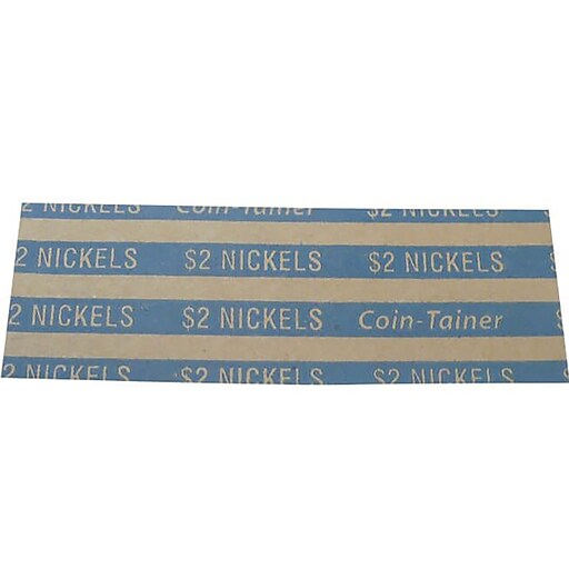 CONTROLTEK $2 Nickel Coin Wrapper, Kraft/Blue, 1000/Box (560043) | Staples